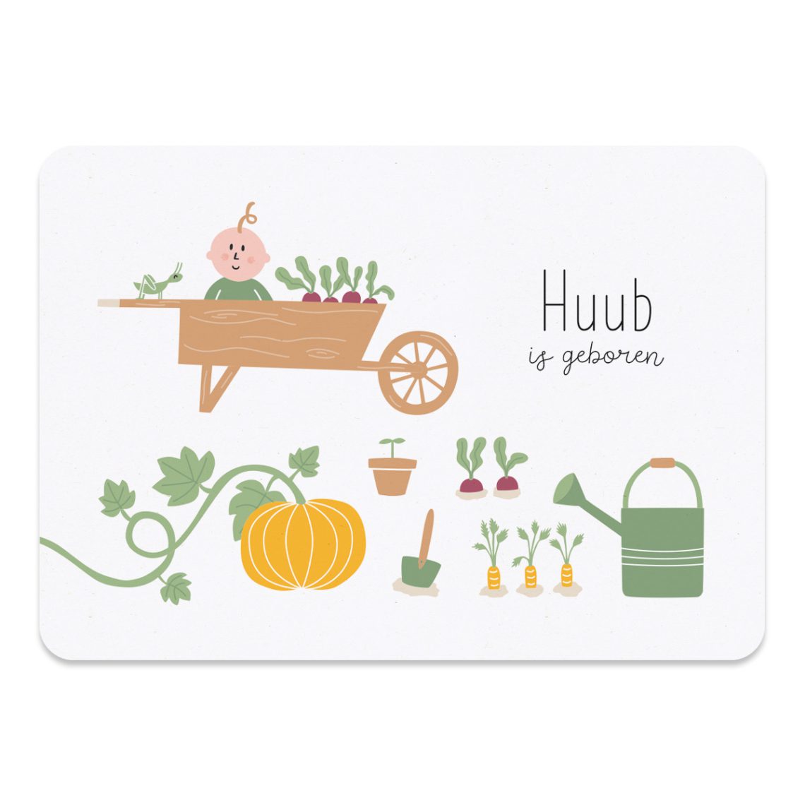Geboortekaartje tuintje | Geboortekaart, tuin, groen, buiten, planten
